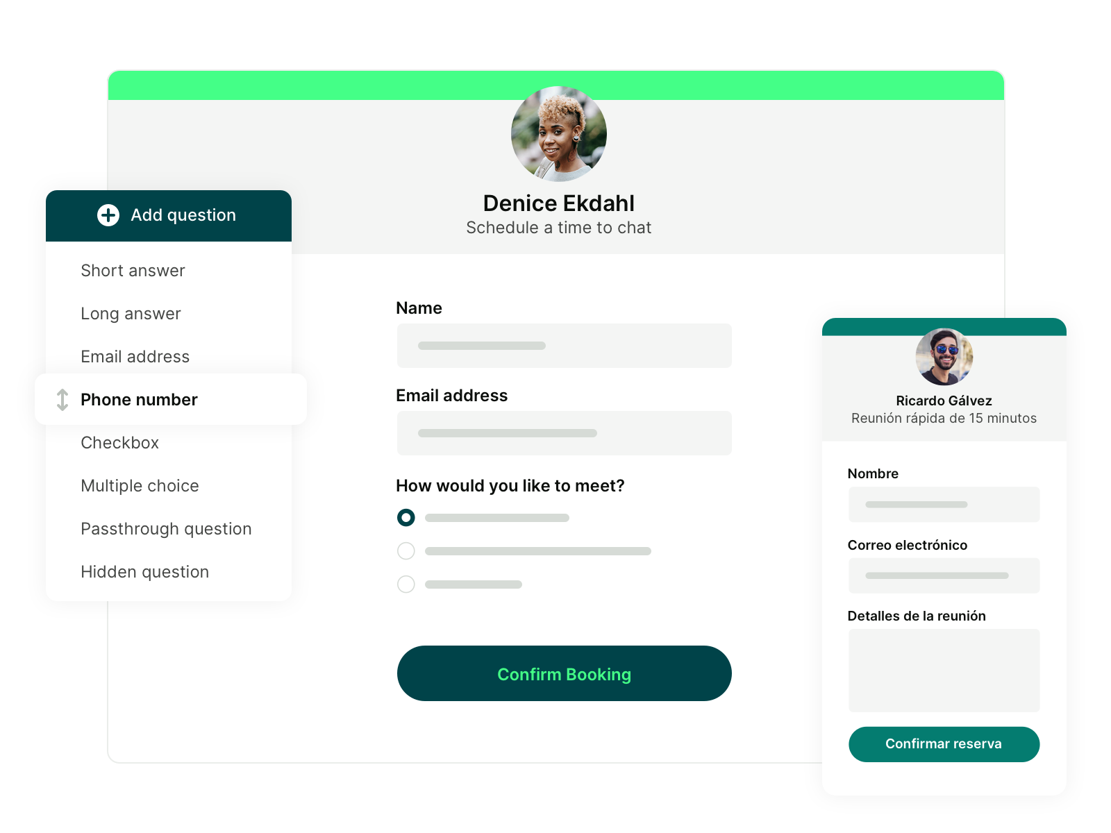 Configurable Booking Form - YouCanBookMe