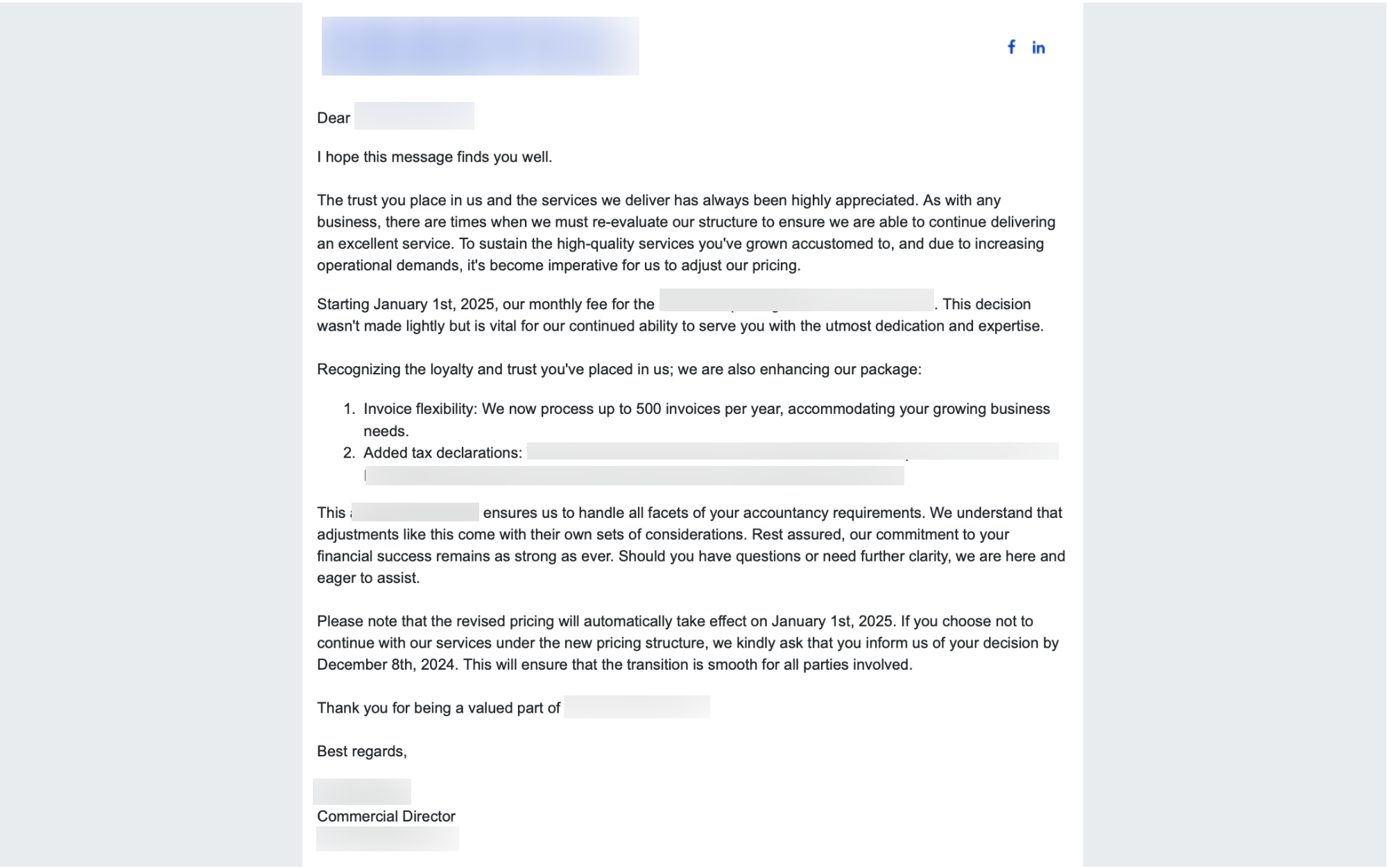 How to Write a Price Increase Notification Without Losing Clients