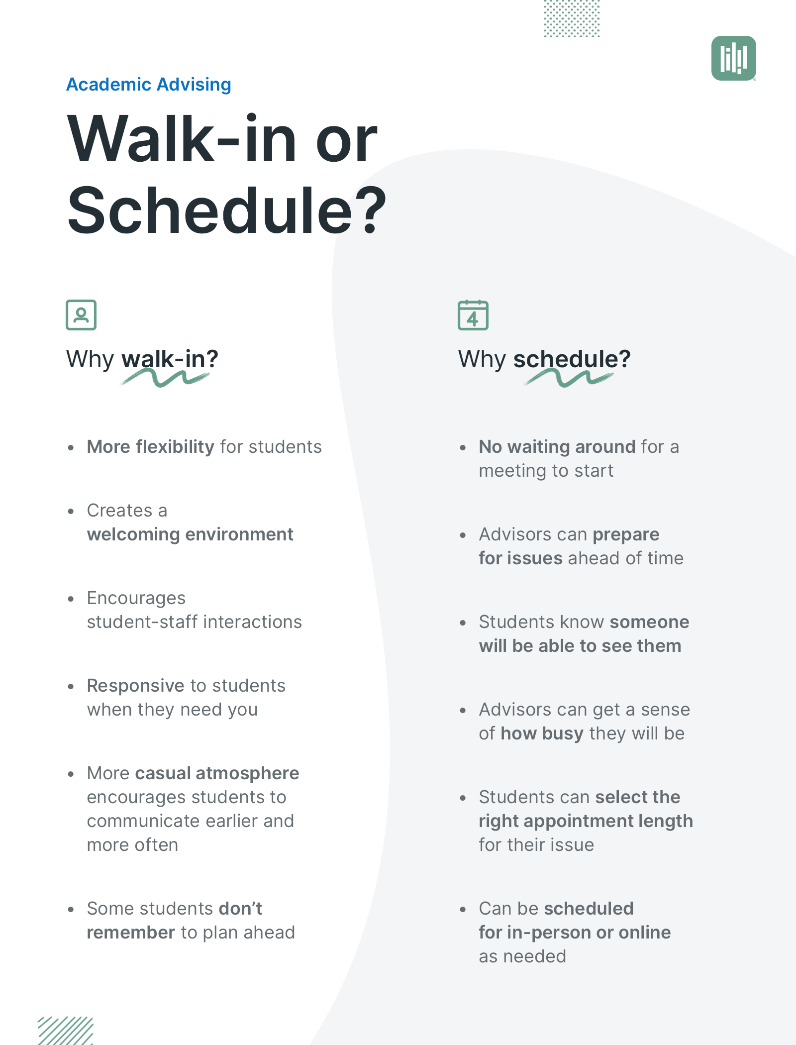 Academic advising walk-in hours: how to manage it right