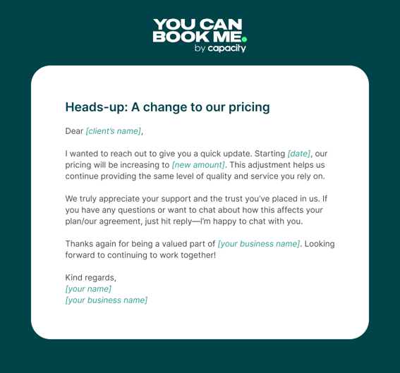 How to Write a Price Increase Notification Without Losing Clients