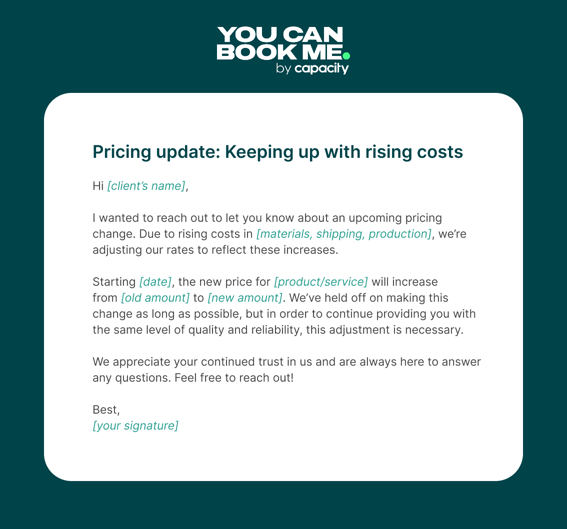 How to Write a Price Increase Notification Without Losing Clients